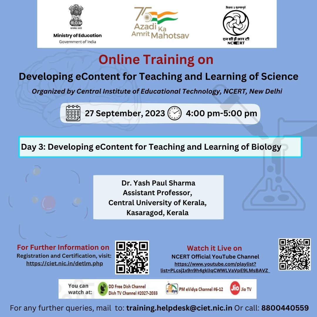 “Developing eContent for Teaching and Learning of Science” | Central Institute of Educational ...
